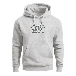 Neverless Sweatshirt 'B&auml;r Lineart Polygon' Herren Gr&ouml;&szlig;e S hellgrau