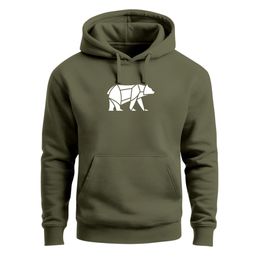 Neverless Sweatshirt 'B&auml;r Lineart Polygon' Herren Gr&ouml;&szlig;e XS gr&uuml;n