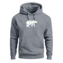 Neverless Sweatshirt 'B&auml;r Lineart Polygon' Herren Gr&ouml;&szlig;e L grau