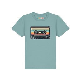 Watabout.kids T-Shirt 'Retro Kassette' Jungen Gr&ouml;&szlig;e 128 t&uuml;rkis / gelb / smaragd / schwarz