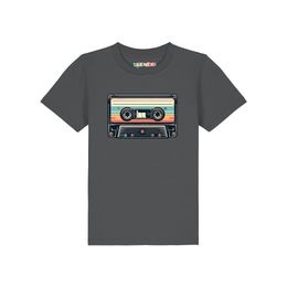 Watabout.kids T-Shirt 'Kassette' Jungen Gr&ouml;&szlig;e 128 t&uuml;rkis / anthrazit / orange / schwarz