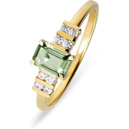Christ Ring Damen Gr&ouml;&szlig;e 50 gold / gr&uuml;n / transparent