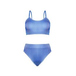 Cupshe Bikini 'High waist' Damen Gr&ouml;&szlig;e M blau