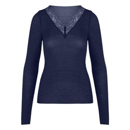 Hunkem&ouml;ller Hunkem&ouml;ller Top 'V-neck with Cashmere' Damen Gr&ouml;&szlig;e M blau