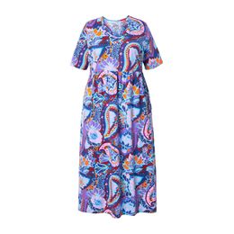 Ulla Popken Kleid Damen Gr&ouml;&szlig;e 50/52 lila / violettblau Sommerkleid