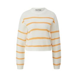 QS Pullover Damen Gr&ouml;&szlig;e XS orange / wollwei&szlig;