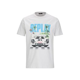 Replay T-Shirt 'Racing Car' Herren Gr&ouml;&szlig;e M hellblau / hellgr&uuml;n / schwarz / offwhite