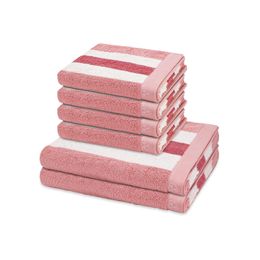 Ross Handtuch 'Doubleface Stripes' Damen Gr&ouml;&szlig;e One Size rosa