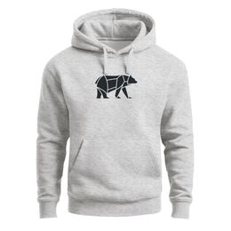 Neverless Sweatshirt 'B&auml;r Lineart Polygon' Herren Gr&ouml;&szlig;e 5XL graumeliert