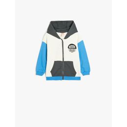 KOTON Sweatshirt Jungen Gr&ouml;&szlig;e 92/98 blau / anthrazit / wei&szlig;