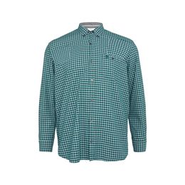 s.Oliver Men Big Sizes Button Up Shirt male size 4XL Petrol / White