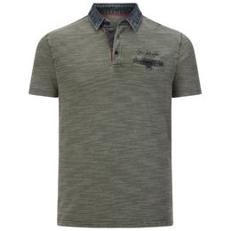 Jan Vanderstorm Poloshirt 'Camillo' Herren Gr&ouml;&szlig;e XXXL blue denim / dunkelgr&uuml;n