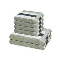 Ross Handtuch 'Doubleface Stripes' Damen Gr&ouml;&szlig;e One Size gr&uuml;n