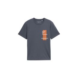 Tom Tailor Denim T-Shirt Herren Gr&ouml;&szlig;e M anthrazit / dunkelorange / wei&szlig;