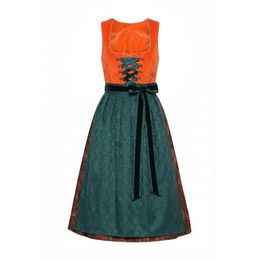 Ulla Popken Kleid Damen Gr&ouml;&szlig;e 42 braun / smaragd / orange / rostrot
