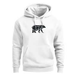 Neverless Sweatshirt 'B&auml;r Lineart Polygon' Herren Gr&ouml;&szlig;e 4XL wei&szlig;
