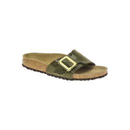Birkenstock Pantolette 'Birkenstock Catalina Cushion Buckle Pantolette gr&uuml;n Snake SCHMAL 1030320' Damen Gr&ouml;&szlig;e 40 gr&uuml;n