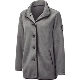 CR&Eacute;ATION L Damen Fleecejacke mit hohen Seitenschlitzen grau-meliert Gr&ouml;&szlig;e 38