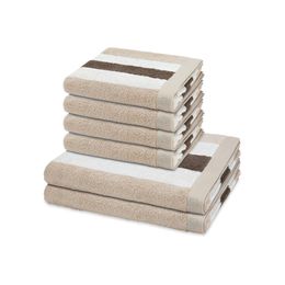 Ross Handtuch 'Doubleface Stripes' Damen Gr&ouml;&szlig;e One Size beige