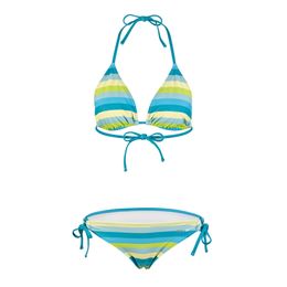 Beco The World Of Aquasports Bikini 'Fresh Stripes' Damen Gr&ouml;&szlig;e L creme / blau / aqua / hellgr&uuml;n