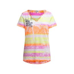 SOCCX T-Shirt mit Streifen- und All-Over-Print Damen Gr&ouml;&szlig;e 4XL bunt