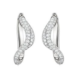 Thomas Sabo Creolen in Wellenform mit wei&szlig;en Zirkonia Damen Gr&ouml;&szlig;e One Size silber / wei&szlig;