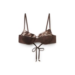 CALZEDONIA Bikini Top 'Brown Suede' female size 70/80 Beige / Brown