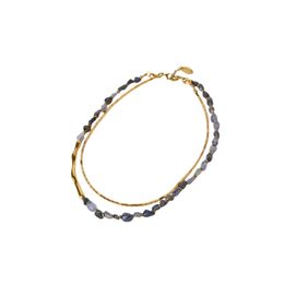 The Gem Stories Jewelry Kette 'Iolite & Hematite Transformable Necklace' Damen Gr&ouml;&szlig;e 45 / 50 dunkellila