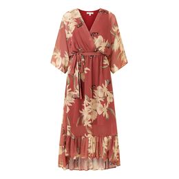 YUMI Kleid Damen Gr&ouml;&szlig;e 40 khaki / kirschrot / schwarz / wollwei&szlig; Sommerkleid