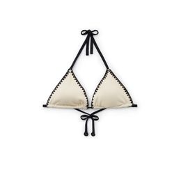CALZEDONIA Bikini Top 'Bicolor Embroidery' female size 70/80 Cream / Black