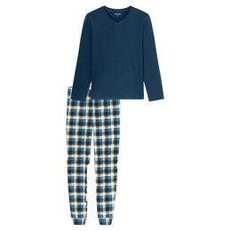 Schiesser Pyjama lang 'Casual Essentials' Herren Gr&ouml;&szlig;e XXXL blau