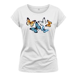 Makaya Shirt 'Butterfly' Damen Gr&ouml;&szlig;e 5XL wei&szlig;