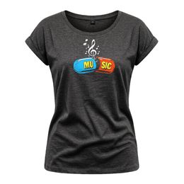 MAKAYA Shirt 'Music Pill' female size XL Grey