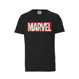 logoshirt T-Shirt 'Marvel Comic Block Logo' Damen Gr&ouml;&szlig;e M schwarz