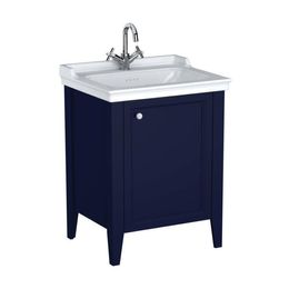 Vitra Valarte Waschtisch-M&ouml;bel-Set 65765 64,5x53x88cm, rechts, Korpus stahlblau/Waschtisch wei&szlig; hochglanz