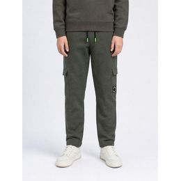 PETROL INDUSTRIES Fleece Cargo-Jogginghose forgebay in Grau | Gr.: 128