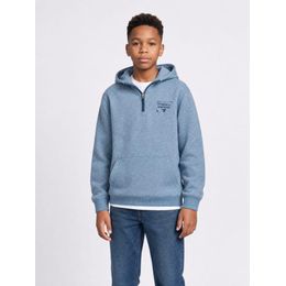 PETROL INDUSTRIES Melierter Hoodie mit kurzem Rei&szlig;verschluss Ironpark in Blau | Gr.: 140