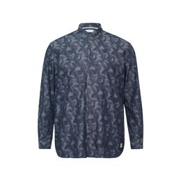 s.Oliver Men Big Sizes Button Up Shirt male size 5XL marine blue / Smoke blue / Opal