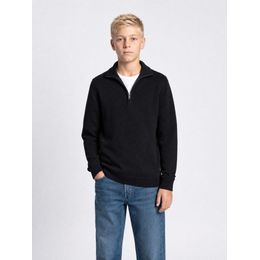 PETROL INDUSTRIES Strickpullover mit Rei&szlig;verschluss ironshore in Schwarz | Gr.: 140