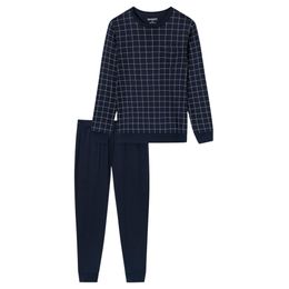 Schiesser Long Pajamas 'Fine Interlock' male size XXXL Dark blue