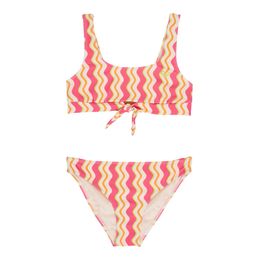 Roxy Bikini 'Bold Waves' M&auml;dchen Gr&ouml;&szlig;e 176/182 hellbeige / neongelb / orange / himbeer