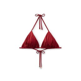 CALZEDONIA Bikinitop 'Shiny Satin' Damen Gr&ouml;&szlig;e 75/85 rot