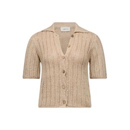Cartoon Sommer-Strickjacke mit Knopfleiste Damen Gr&ouml;&szlig;e XXXL creme