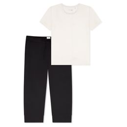 Schiesser Pyjama 'Mix & Relax' Damen Gr&ouml;&szlig;e S schwarz / wei&szlig; Sommerkleid