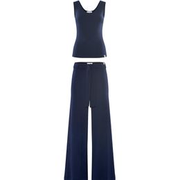 You Look Perfect Hausanzug 'LOUNGEWEAR SET - Top Blossom & Pants Bailey' Damen Gr&ouml;&szlig;e XL dunkelblau