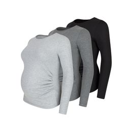 M.m.c. Umstand Shirt 'Langarm Basic Umstandsmode' Damen Gr&ouml;&szlig;e M grau