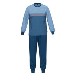 Ammann Pyjama lang 'Cotton' Herren Gr&ouml;&szlig;e L blau