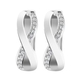 Akzent Ohrringe '"Alelia" aus 925/rhodiniert, Infinity, Zirkoniabesatz' Damen Gr&ouml;&szlig;e One Size silber