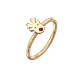 Elli Ring Rentier Damen Gr&ouml;&szlig;e 58 gold / blutrot