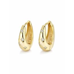 Rougemont Jewellery Ohrringe 'Creoloen Ohrringe 925 Sterling Silber' Damen Gr&ouml;&szlig;e 14*11*2.5 gold
